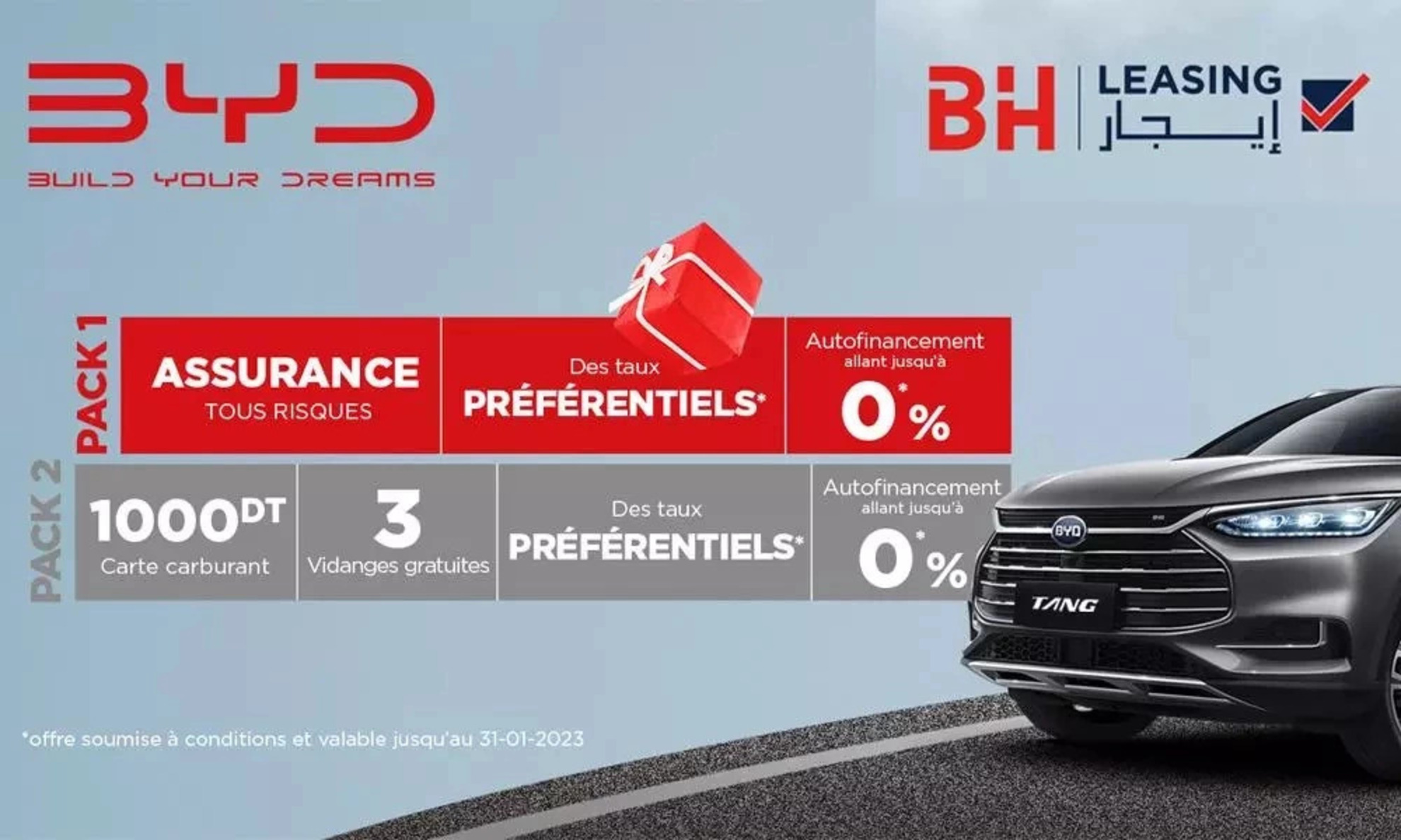 BH Leasing et Helios Cars - Des avantages préférentiels sur le BYD Tang